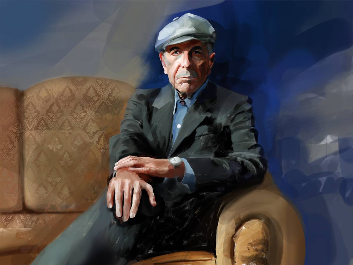 Knut Løvås: Portrett av Leonard Cohen - kunstogkaos.no
